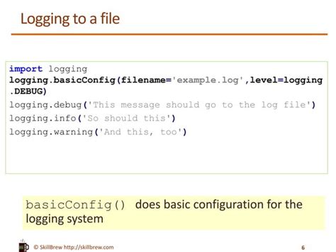 Python Programming Essentials M Logging Module Ppt