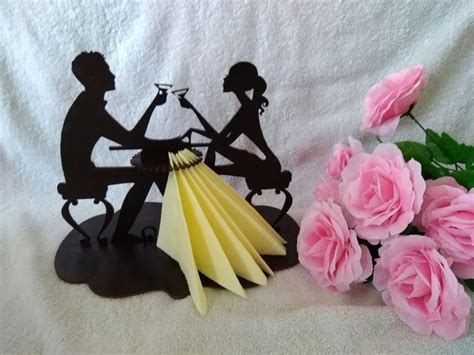 Laser Cut Couple Martini Napkin Holder Free Vector Cdr Download