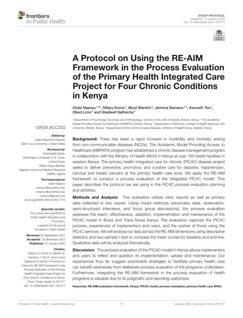 Pdf A Protocol On Using The Re Aim Framework In The Process Evaluation Of The Primary Health