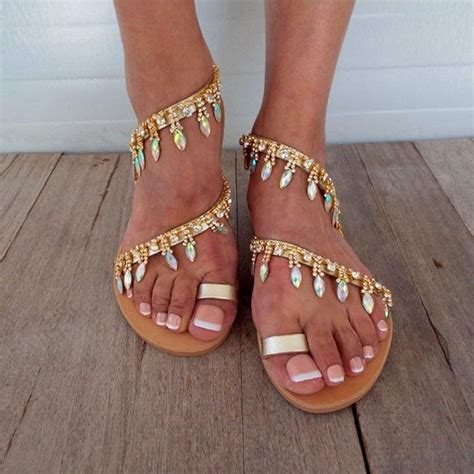 YURU Frauensandalen Mit Strass Und Perlen Sandale Mit Fransen Und