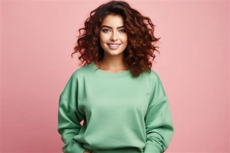 Premium AI Image Eager And Dreamy Woman In Green Captured In Full