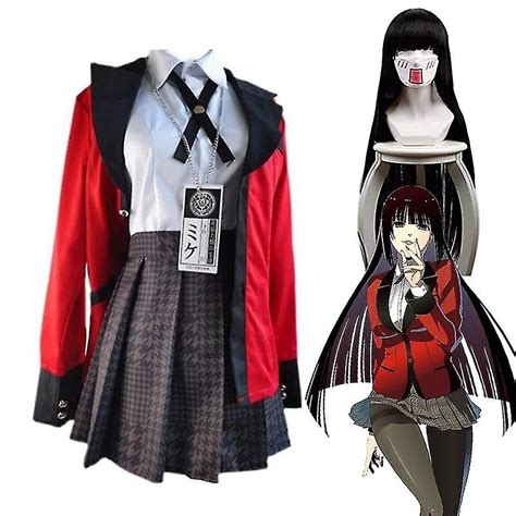 Kakegurui Jabami Yumeko Cosplay Kostüm Halloween Sayaka Zwanghafter