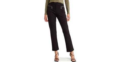 Dkny Ponte Straight Leg Pants In Black Lyst