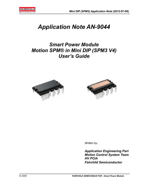 Smart Power Module Motion Spm® In Mini Dip Spm3 V4 Users