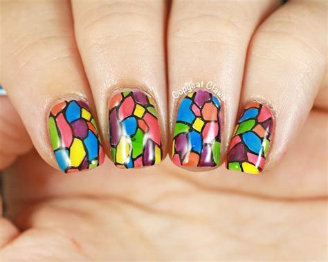 Copycat Claws Stained Glass Nail Art