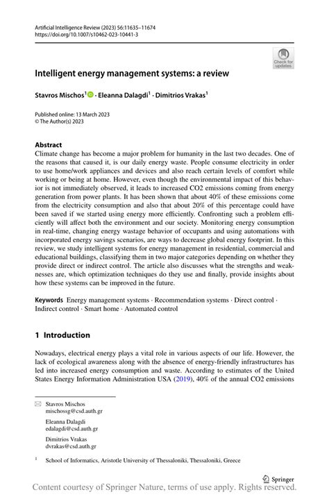 Pdf Intelligent Energy Management Systems A Review