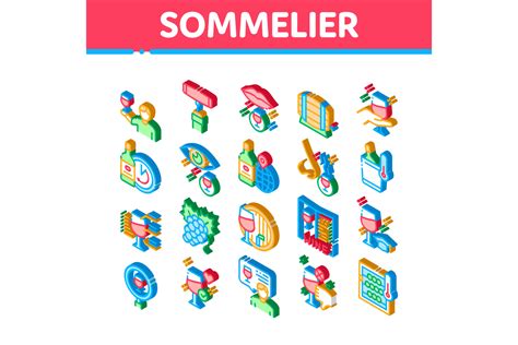 Sommelier Wine Tasting Isometric Icons Set Vector Graphic By Pikepicture · Creative Fabrica