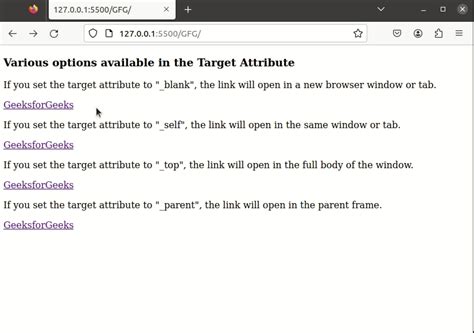 HTML Links Hyperlinks GeeksforGeeks