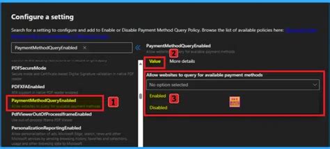 Enable Or Disable Payment Method Query Policy In Ms Edge Browser Using