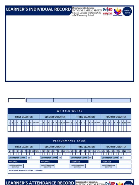 Learners Individual Record Blue Pdf