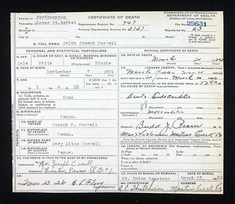 Ralph Joseph Correll 1924 1926 Memorial Find A Grave