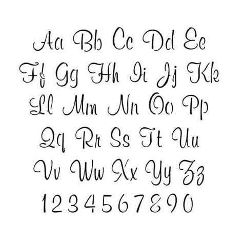 Script Alphabet Stencils Letter Stencils