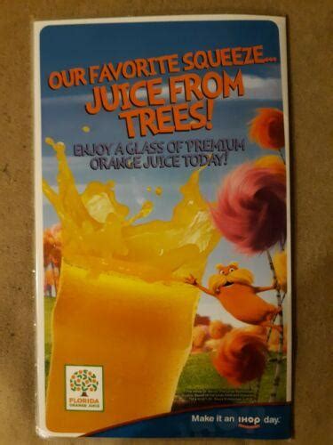 Vintage Ihop Dr Seuss The Lorax Menu 3722020928