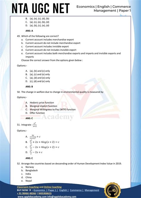 Nta Ugc Net Economics December 2021 And June 2022 Question Paper And Answer Key Apple B Ugc Net