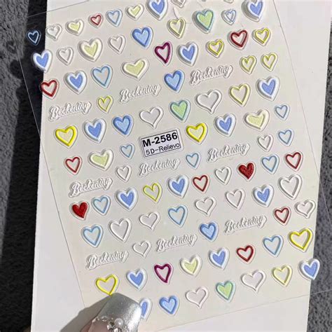 3d엠보 네일스티커 512 하트 웨딩