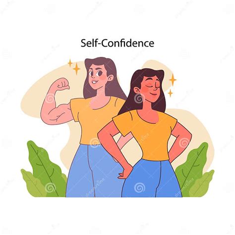Tema De Autoconfianza Ilustración Vectorial Plana Ilustración Del