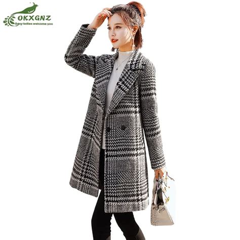 High Quality Womens Woolen Coat New Fashion Middle Length Spring