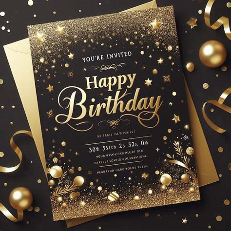 Feliz Aniversário Com Letras Douradas Feliz Aniversario Com Balões