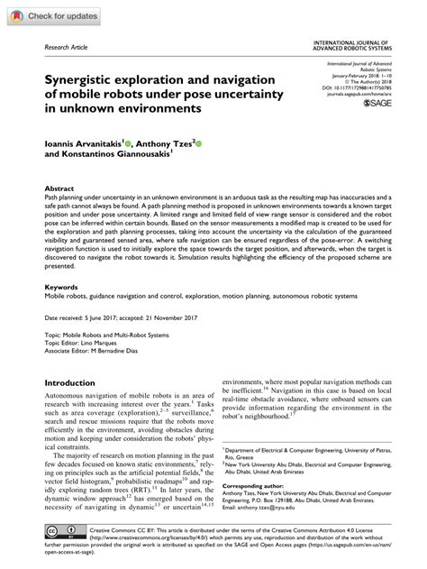 Pdf Synergistic Exploration And Navigation Of Mobile Robots Under