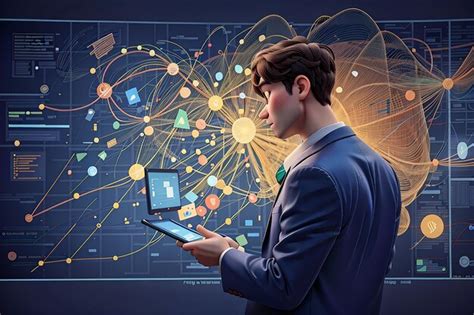 Premium Ai Image A Businessman Harnessing Ai Big Data Digital Neural Networks To Analyze