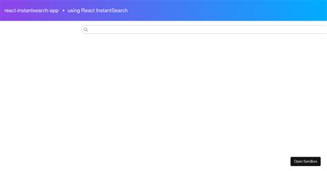 React Instantsearch App Codesandbox