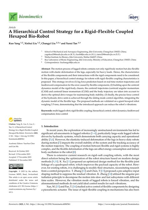 Pdf A Hierarchical Control Strategy For A Rigidflexible Coupled