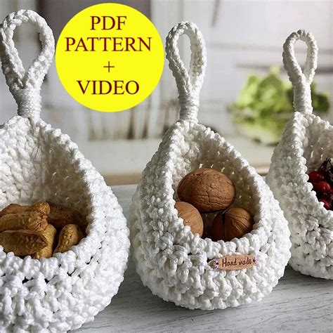 Easy Crochet Pattern Hanging Wall Basket T Handmade Croch Inspire