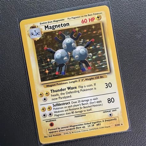 Pokemon Other Pokmon Base Set Magneton Holographic Card Poshmark