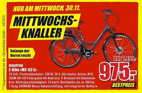 Maxtron E Bike Mc S Angebot Bei B Discount Baumarkt Prospekte De