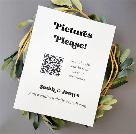 Printable Wedding QR Code Sign QR Code Card For Wedding Wedding