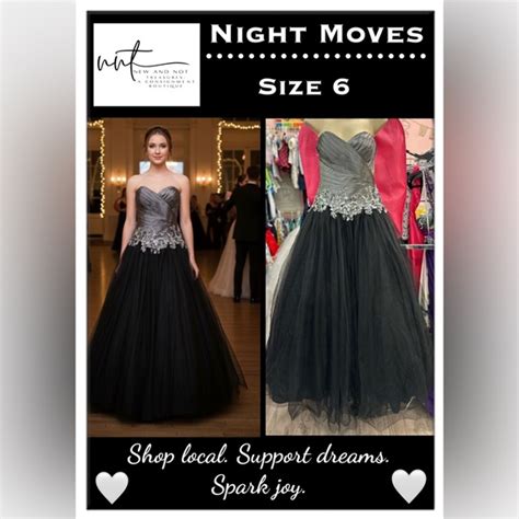Night Moves Dresses Night Moves Women 6 Black Silver Sweetheart