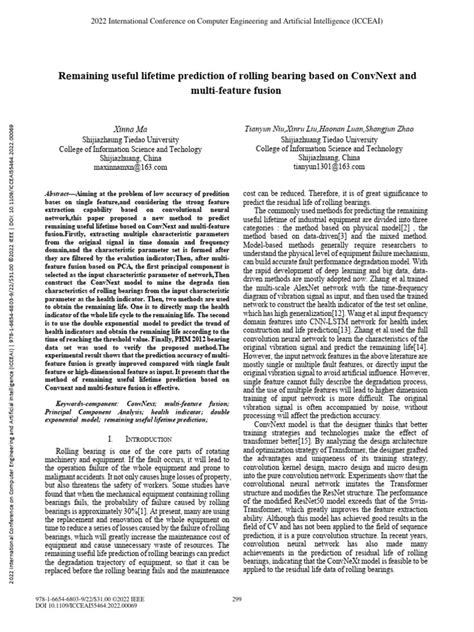 Remaining Useful Lifetime Prediction Of Rolling Bearing Based On Convnext And Multi Feature