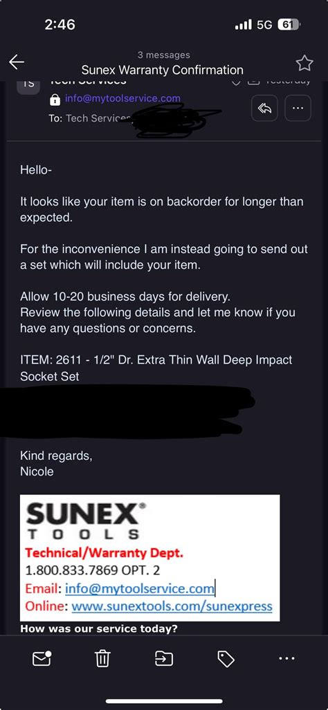Sunex Is Sending Me An Entire Impact Socket Set Because Of One Backordered Socket Rtools