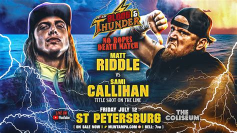 Matt Riddle Vs Sami Callihan No Ropes Death Match In Mlw