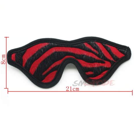 Smspade Velvet Sex Blindfold Bondage Restraints Zebra Stripes Eyeshade