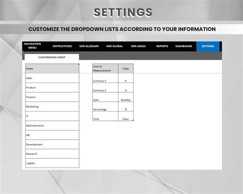 Okr Tracker Objectives And Key Results Monitor Goal Progress Global Areas Excel