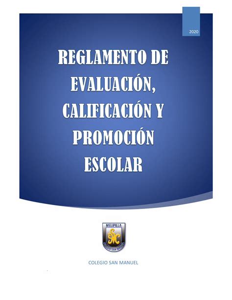 PDF REGLAMENTO DE EVALUACIÓN CALIFICACIÓN Y PROMOCIÓN REGLAMENTO