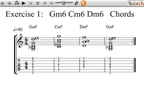 Gm6 Cm6 Dm6 Chord Exercise Left Handed