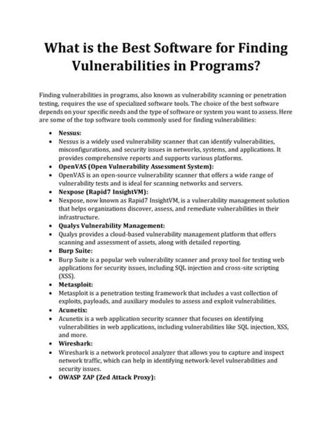 Software For Finding Vulnerabilities In Programspdf