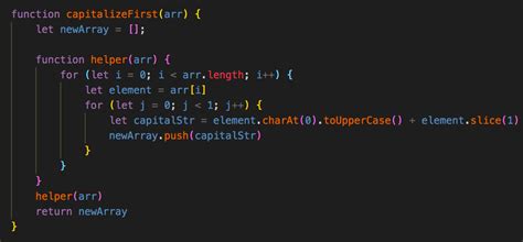 Capitalize The First Letter Of Each String In An Array Using Recursion