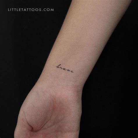 Brave Temporary Tattoo Set Of 3 Little Tattoos
