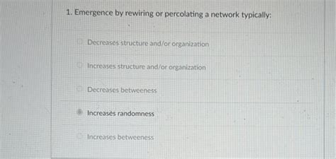 Solved Emergence By Rewiring Or Percolating A Network