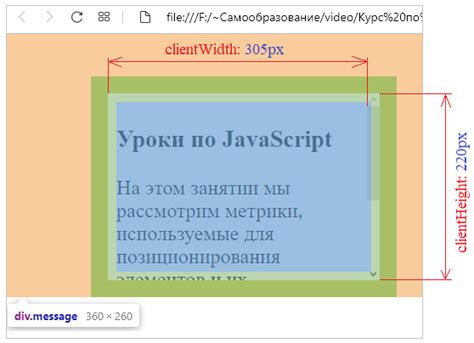 Javascipt метрики Clientwidth Scrolltop Scrollheight Offsetleft