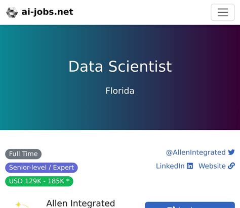 Hiring Data Scientist In Florida Raimljobs