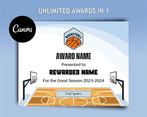 Printable Awards Basketball Certificate Template Amwa Templates