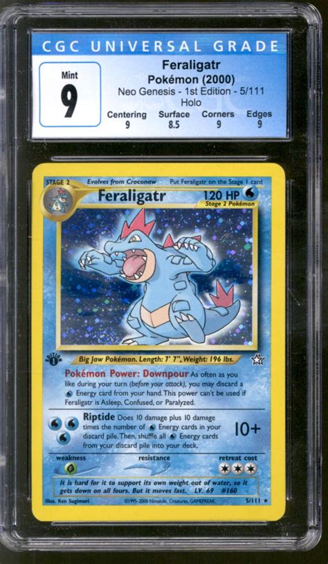 Pokemon Neo Genesis 1st Edition Feraligatr 5111 Cgc 9 Da Card World