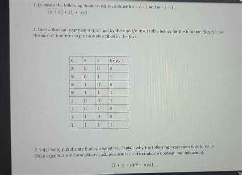 Solved Evaluate The Following Boolean Expression With Chegg