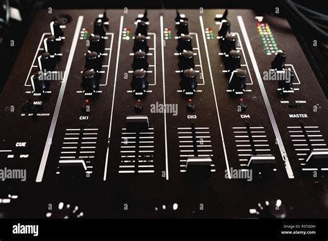 Control Panel Mit Schieberegler Einer Audio Mischpult Für Dj