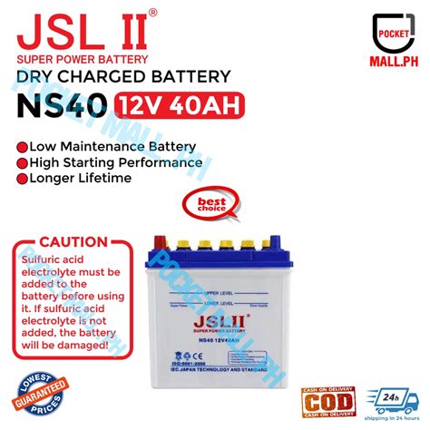Jsl Ii Brand Dry Charged Battery 12v 40ah Automotive Battery Ns40 Super