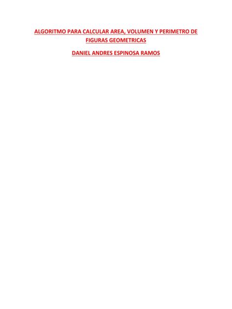 Algoritmo Para Calcular Figuras Y Solucion Del Problema Pdf